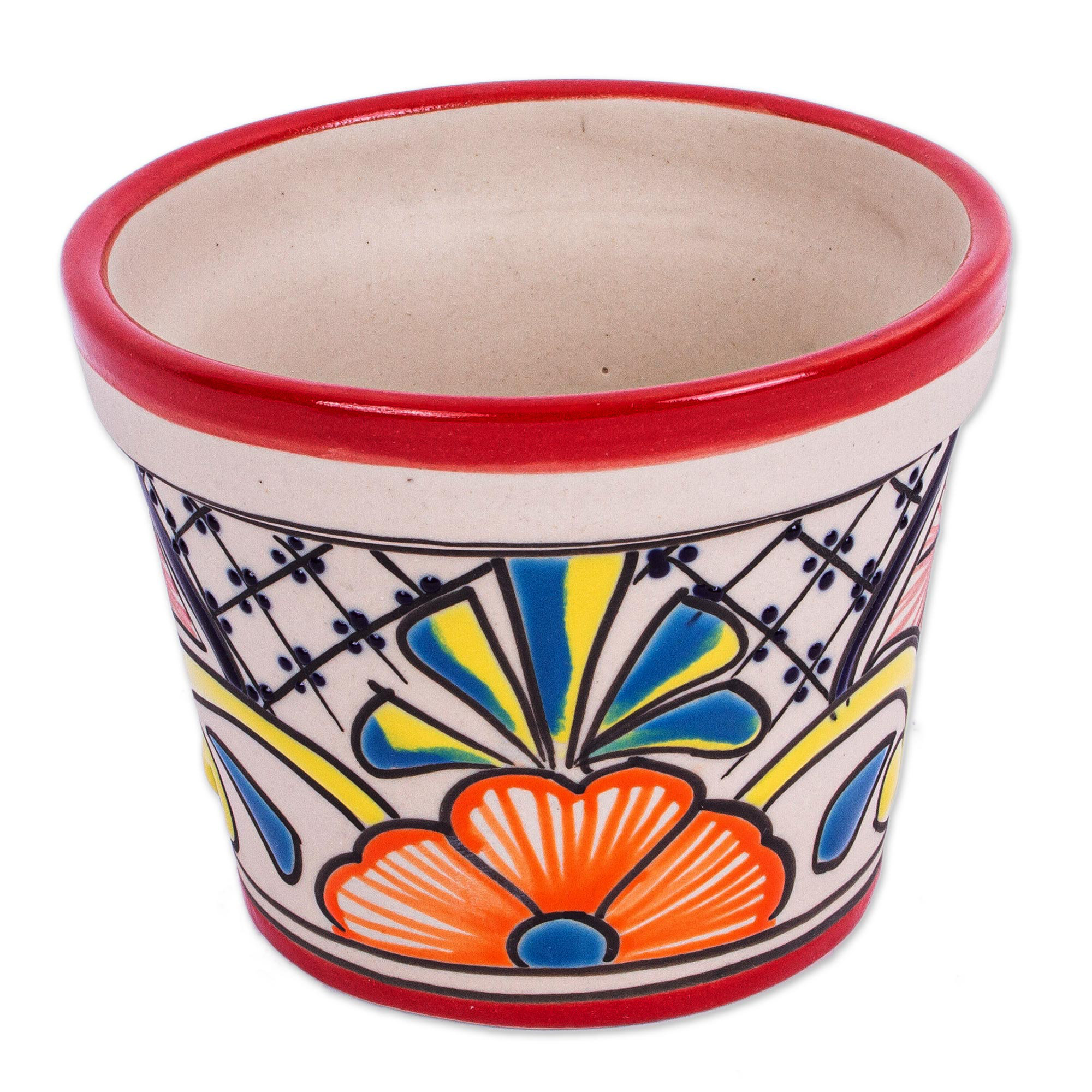 Winston Porter Handmade Colourful Mercado Ceramic Flower Pot - Wayfair ...
