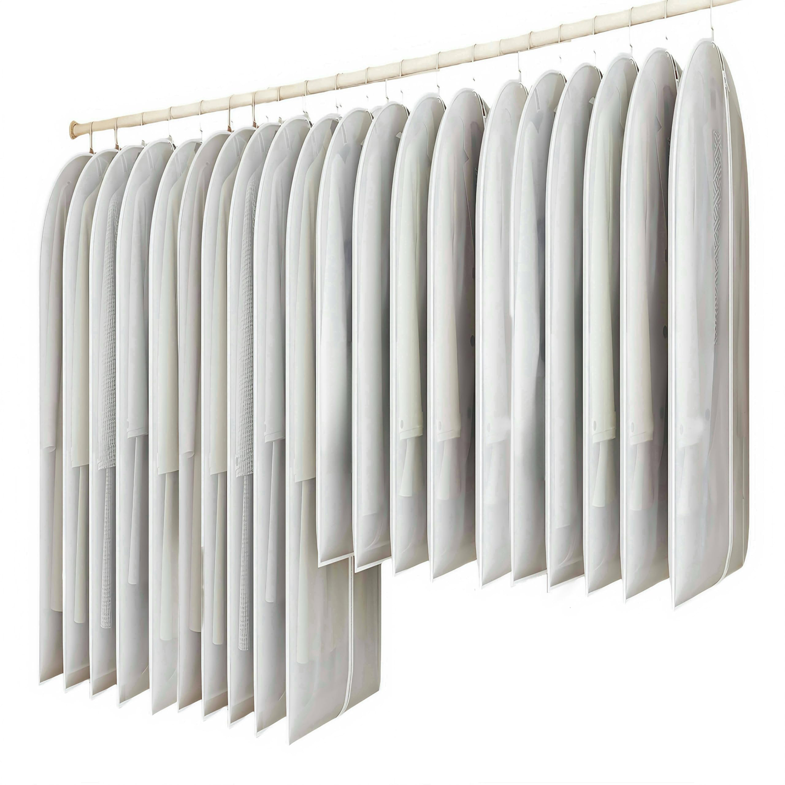 Hokku Designs 20 Pack Assorted Size Clear Garment Bags With Full Zipper ...