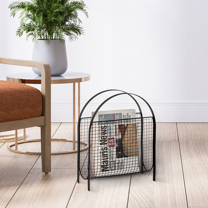 Rebrilliant Metal Free Standing Magazine Rack | Wayfair