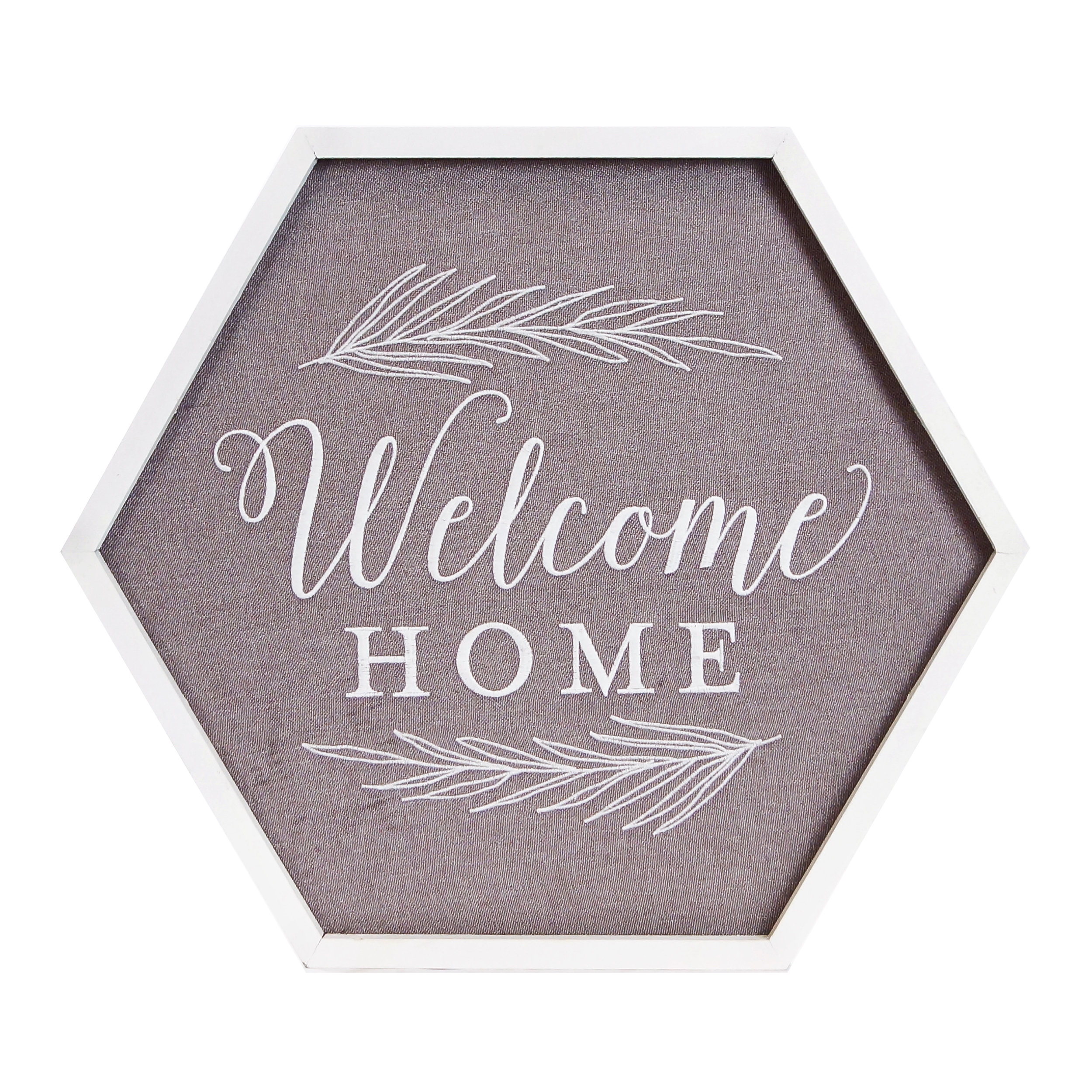 August Grove® VIP Wood 18 in. White Welcome Home Foliage Sign | Wayfair