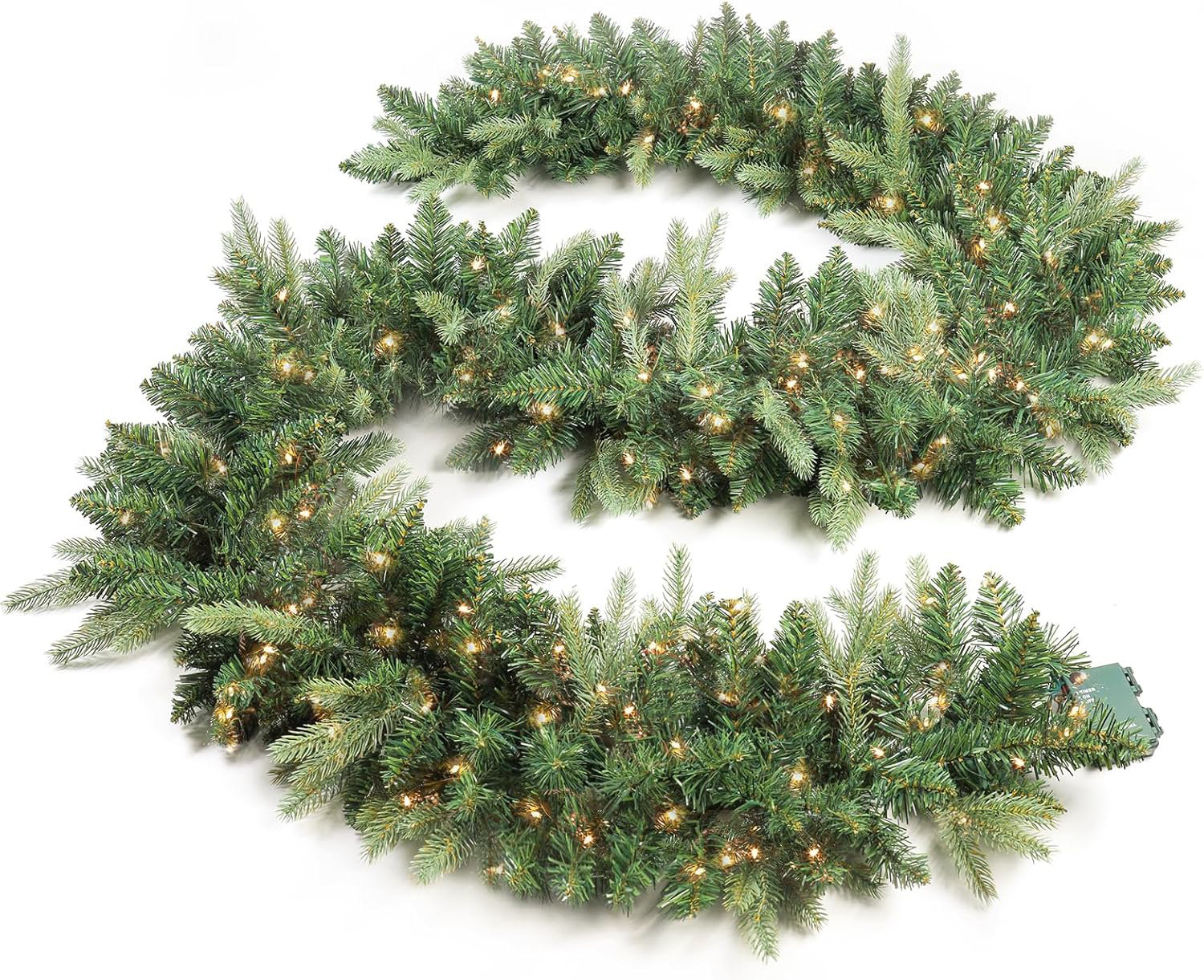 Utibia 9 ft Christmas Garland, Pre-lit Garland with 50 Warm Lights ...