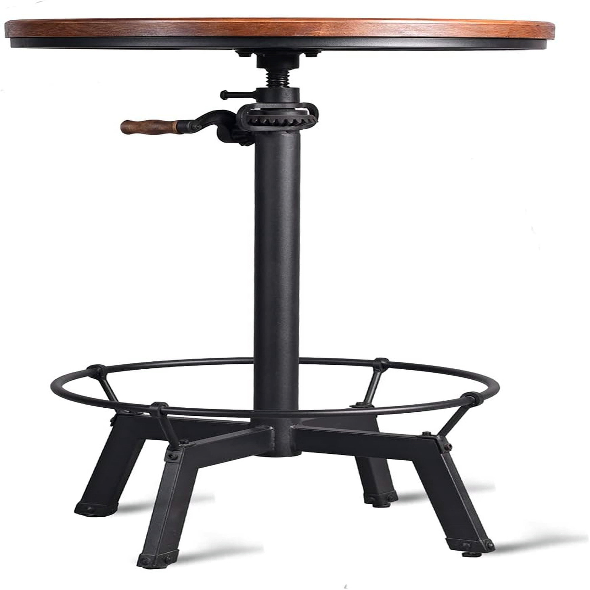 Williston Forge Industrial Pub Table With Handle Black Bar Table ...