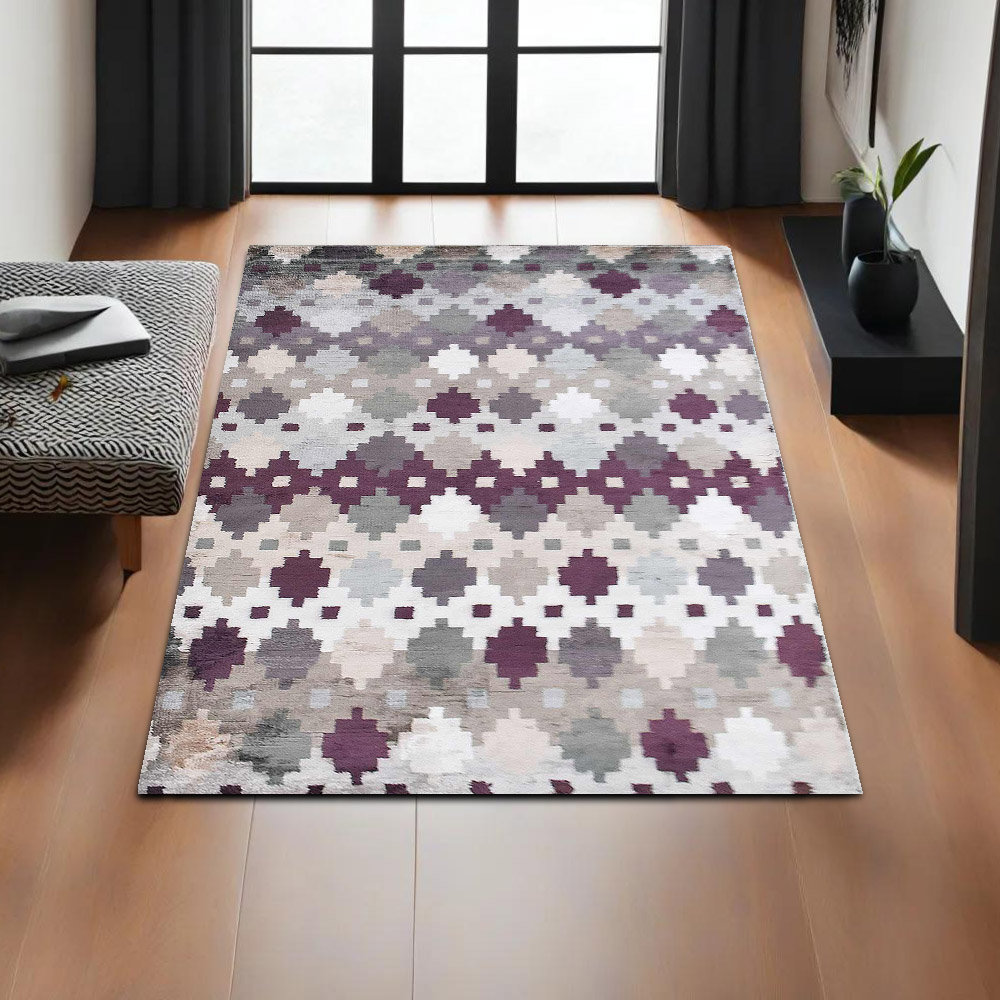 Dakota Fields Sunburg Contemporary Hand-Knotted Multicolor, Area Rugs ...
