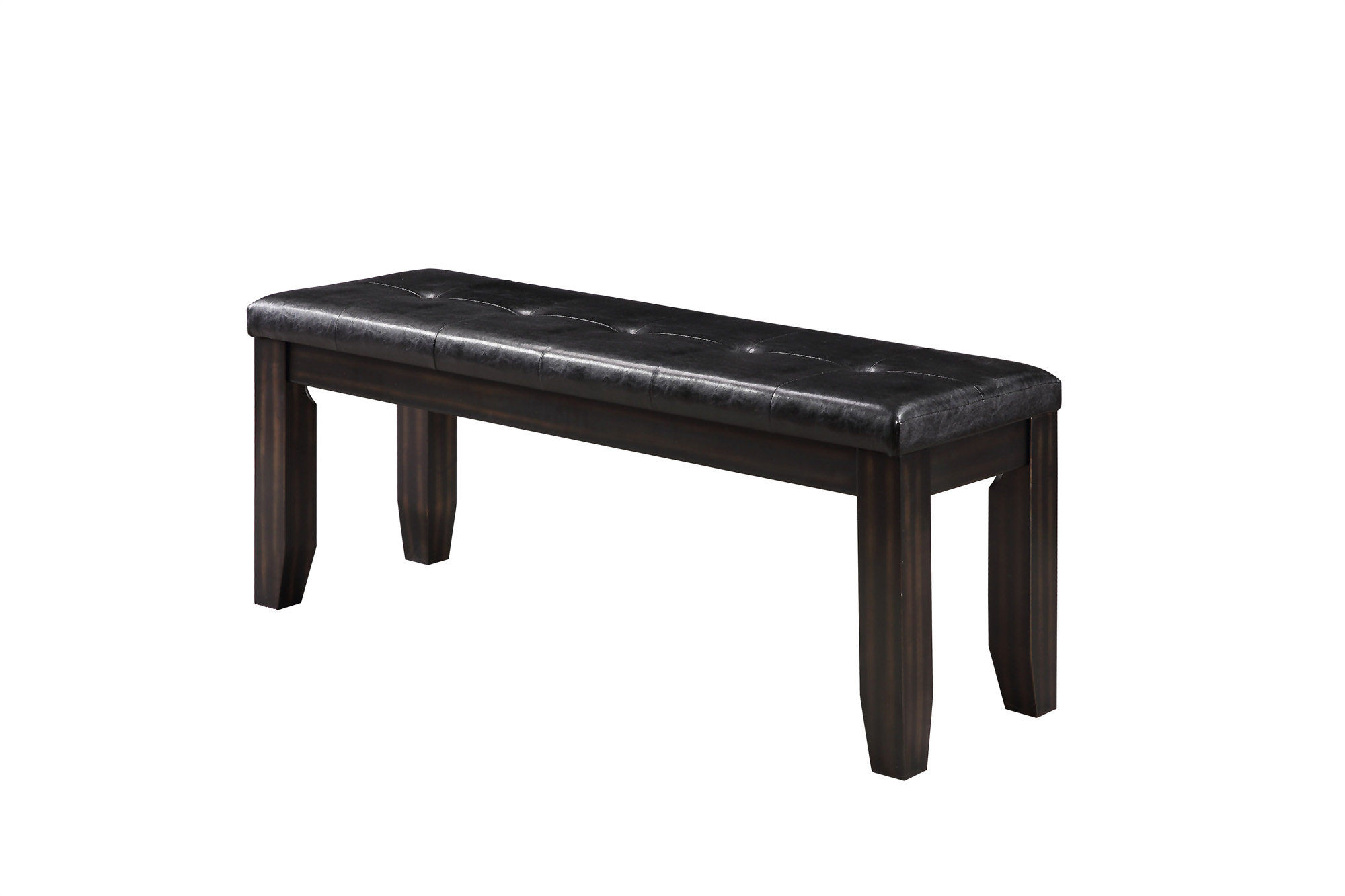 Latitude Run® Urbana Black Synthetic Leather & Espresso Finish Bench ...