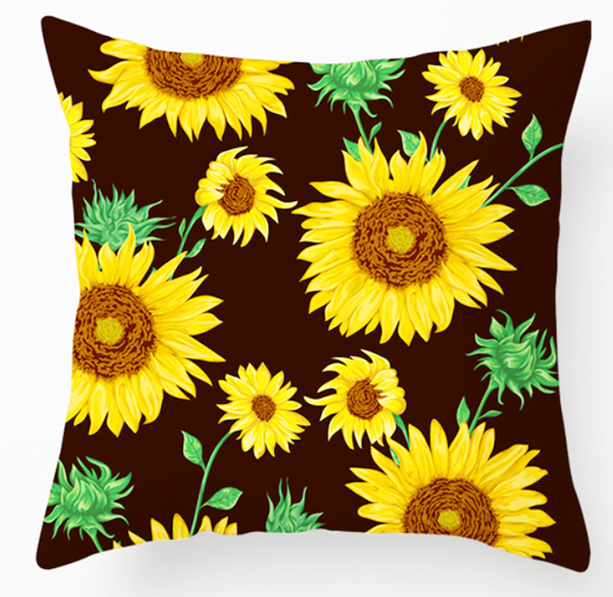 LINEL COLLECTION Sunflowers Black Pillow Cover | Wayfair