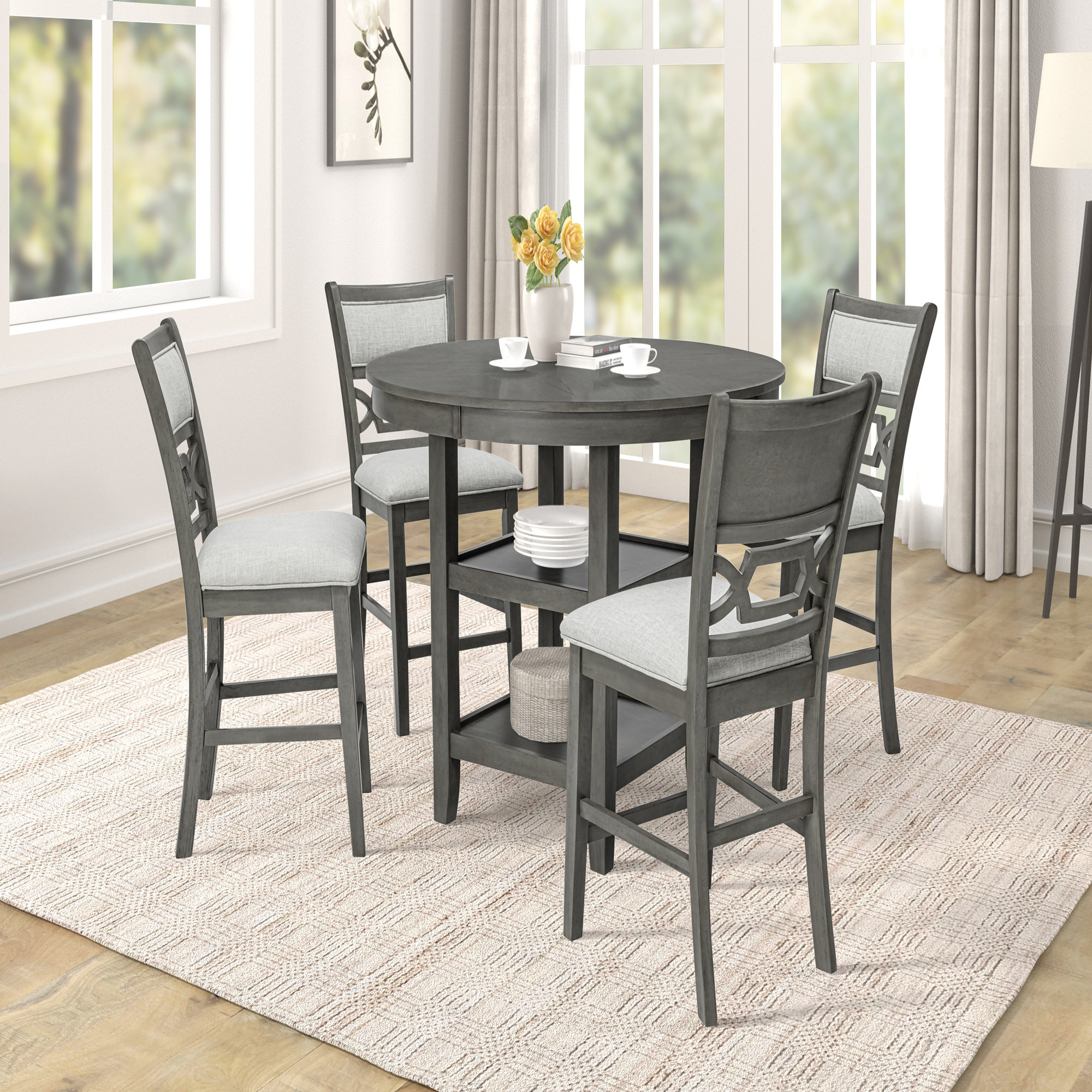 Lark Manor™ Counter Height Dining 5Pc Pub Height Dining Round Table Set ...
