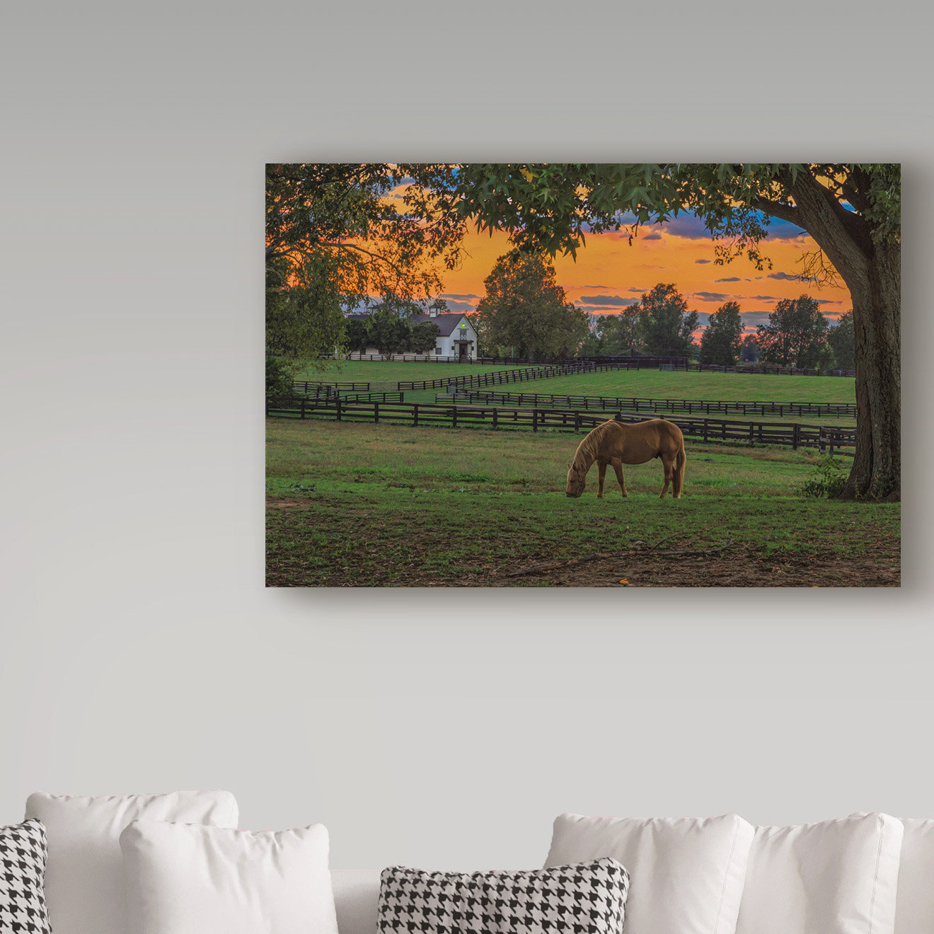 Millwood Pines Fillmer 'Horse Farm Sunset' Photographic Print on ...
