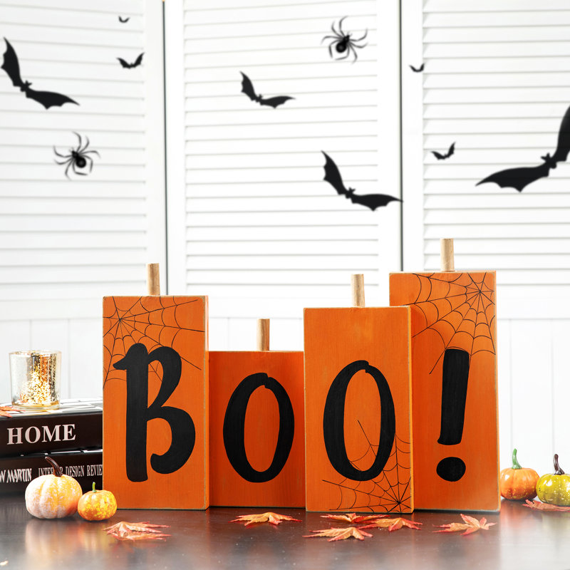 The Holiday Aisle® Halloween Wooden Boo Standing Decor "& Reviews ...