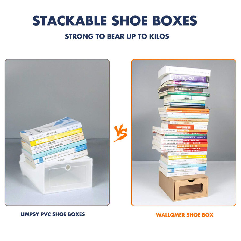 Rebrilliant 12 Pair Stackable Shoe Storage Box | Wayfair