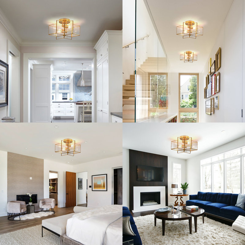 Mercer41 Solid Brass Star Semi Flush Mount | Wayfair