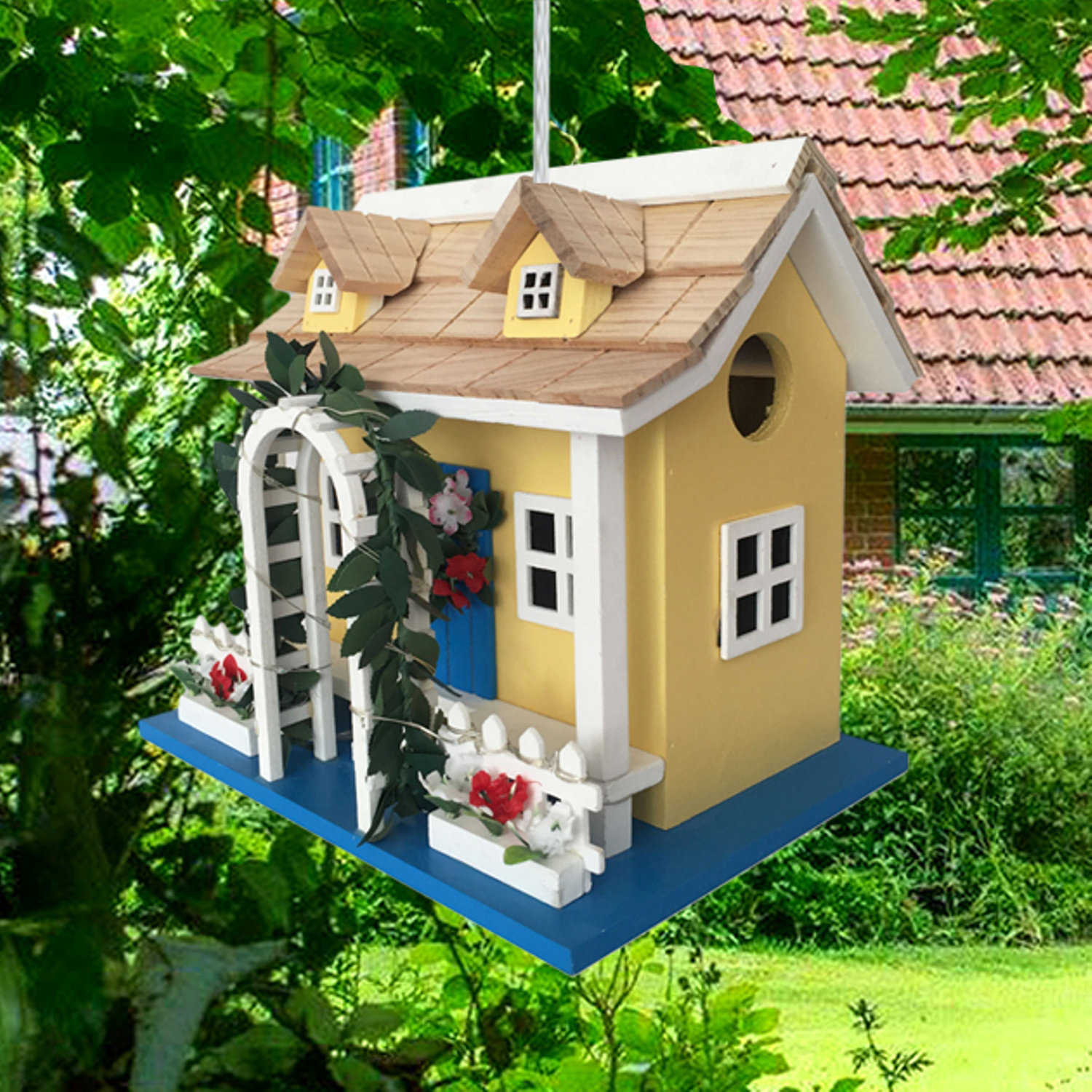 Home Bazaar Hatchling Series Park Villa 10 in x 7 in x 7 in Birdhouse ...