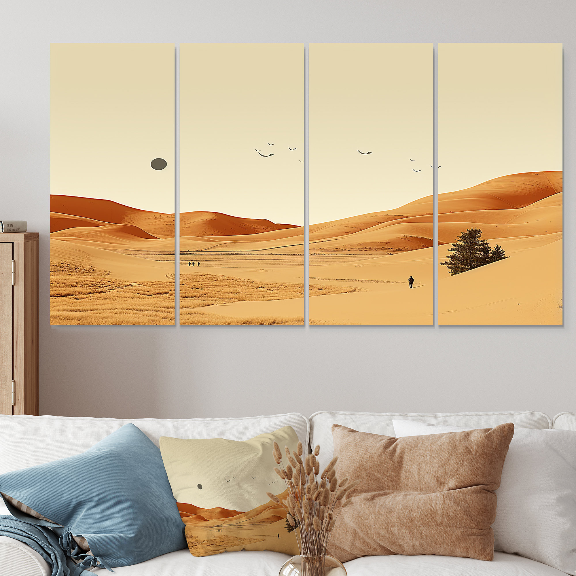 Union Rustic Desert Moonlight Mirage Landscape - Desert 4 Piece Wall ...
