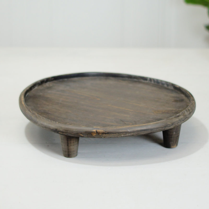 Gracie Oaks Wood 16 in. Gray Round Riser | Wayfair