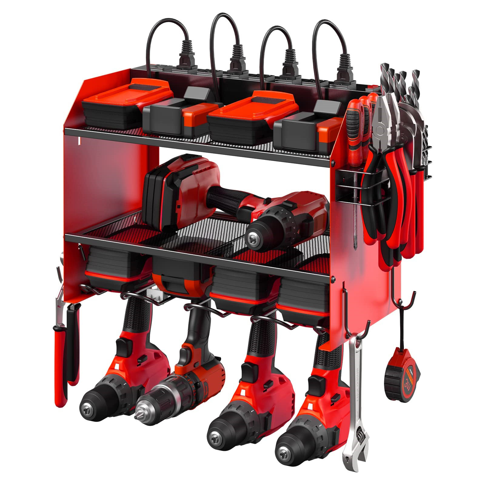 17 Stories Modular Power Tool Organizer with Charging Station, 4-Drill ...