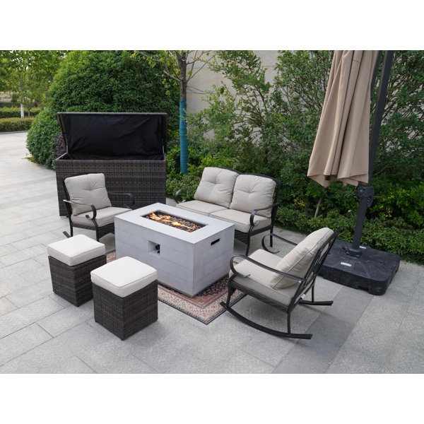 Lark Manor 7 Piece Complete Patio Set with Cushions & Reviews - Wayfair ...