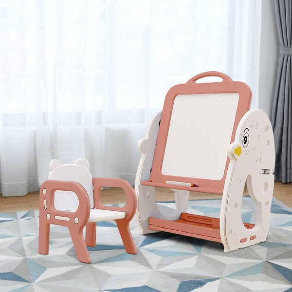 Zoomie Kids Doney Kids 2 Piece Rectangular Arts And Crafts Table and ...