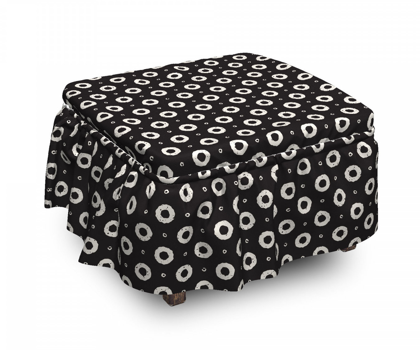 East Urban Home Donut Shapes Ottoman Slipcover | Wayfair