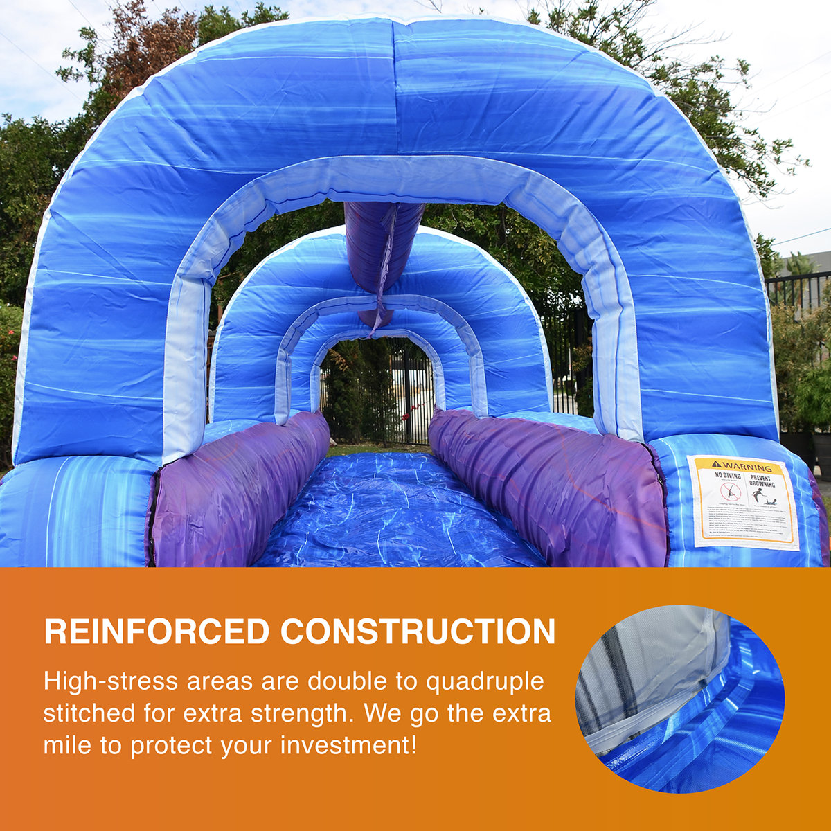 JumpOrange Mermaid Slip and Slide for Kids and Adults (with Blower ...