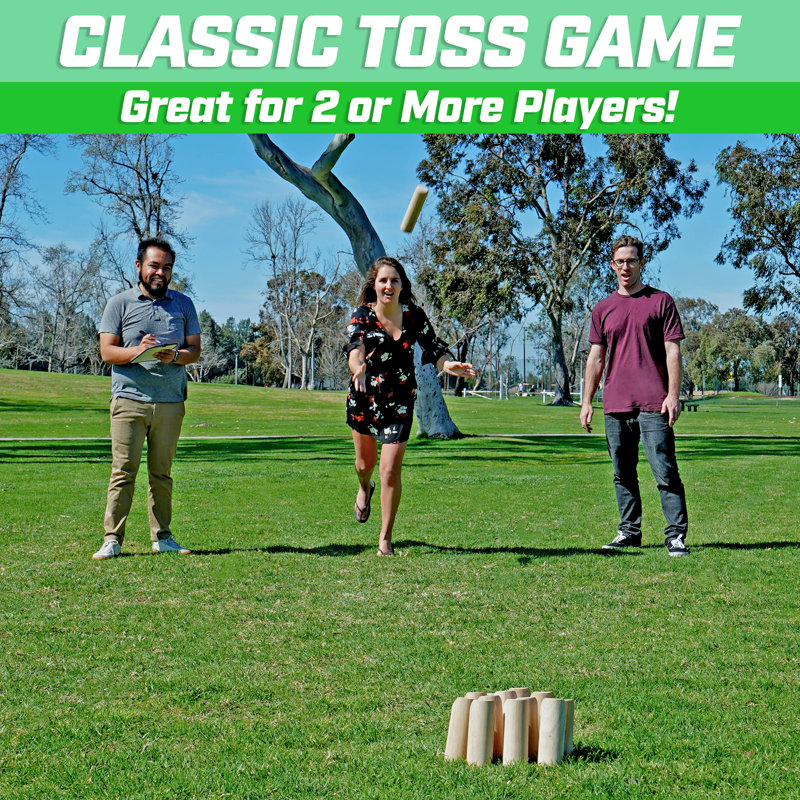 GoSports 15 Piece Skittle Scatter Numbered Block Giant Board Game Set ...