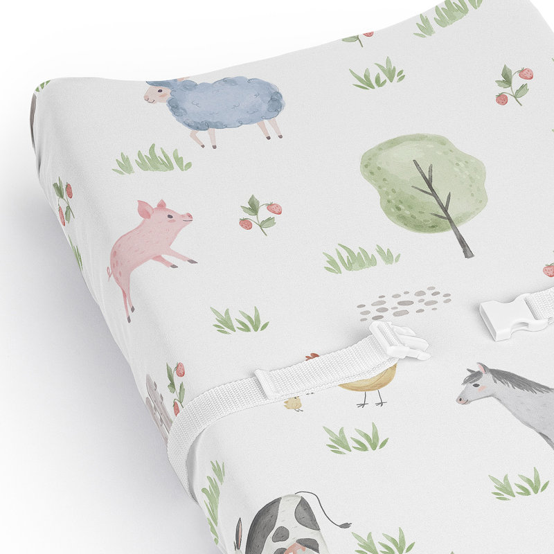 Sweet Jojo Designs Farm Animals Changing Pad Cover Sheet | Wayfair
