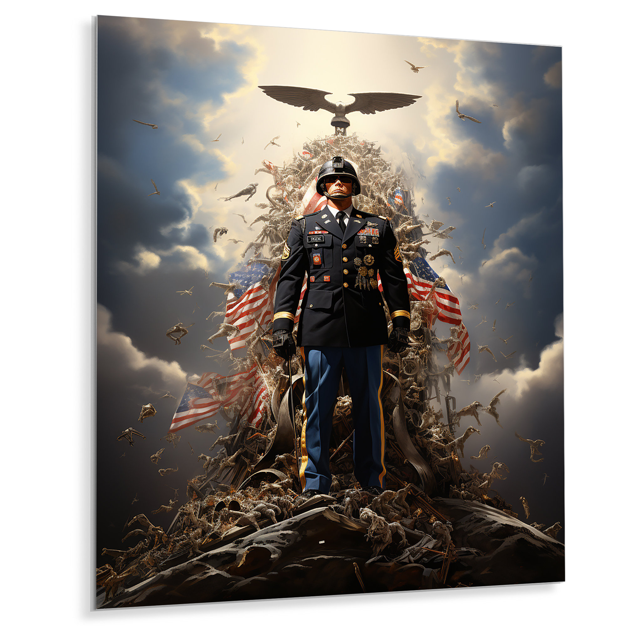Trinx Military Majestic Defense - Army Metal Wall Decor | Wayfair