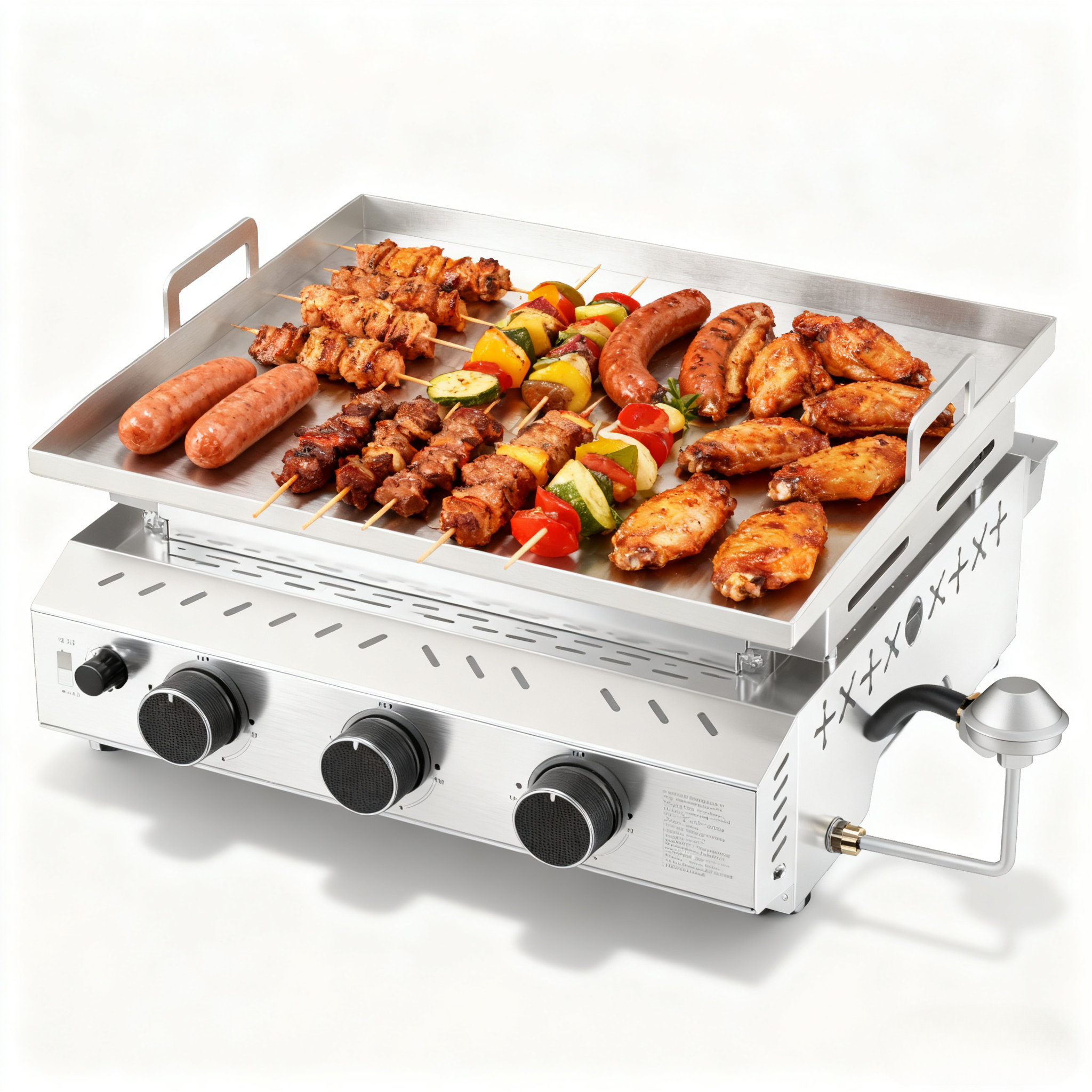 R.w.flame 3-Burner 24,000 Btu 25" 304 Stainless Steel Portable Propane ...
