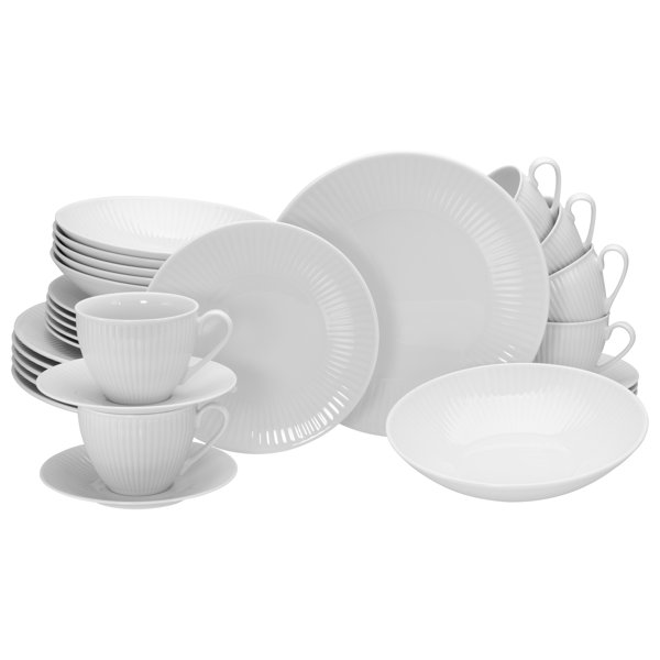 Creatable Valencia 30 Piece Porcelain Dinnerware Set - Service for 6 ...