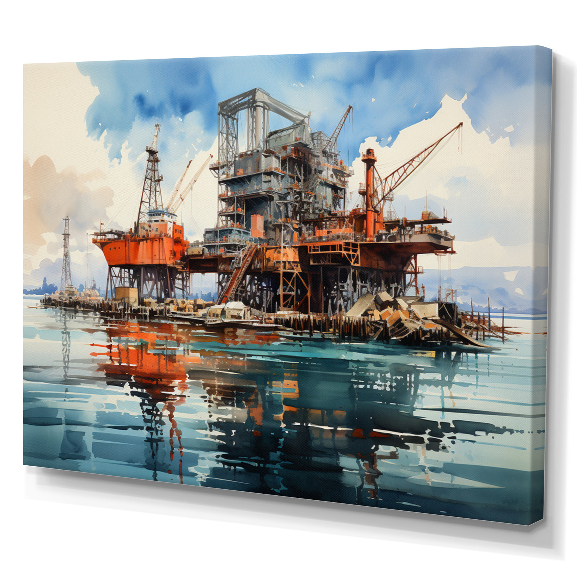 Rosecliff Heights Teal Oil Rigs Fields Offshore II - Oil Rigs / Fields ...