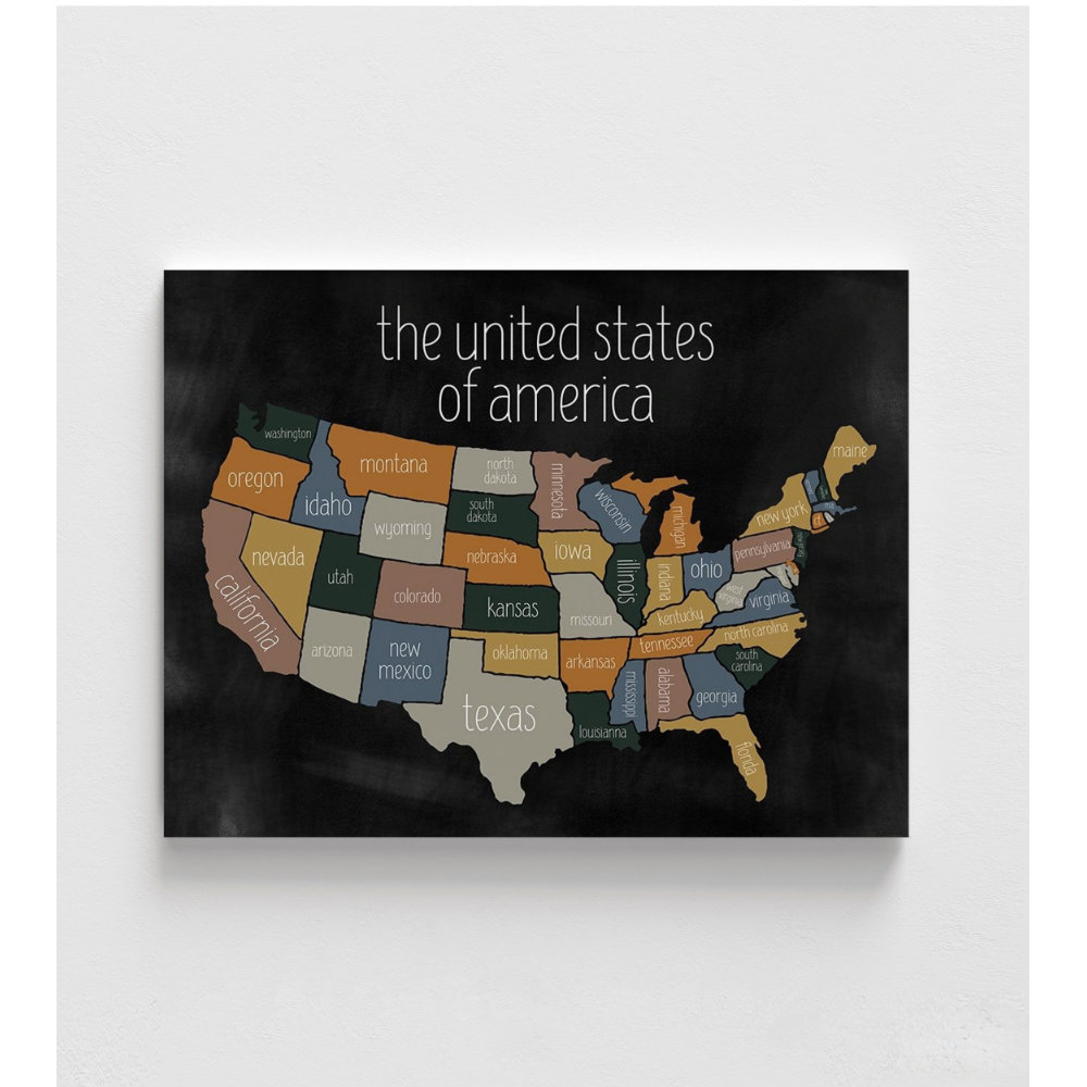 WeFrameArt State Map III By Valerie Wieners, Framed Geographical Art ...