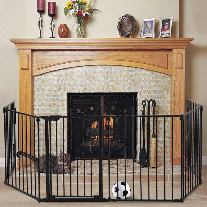 Jaxpety 6-Panel Folding Baby Gate Dog Gate Playpen Safety Fence ...