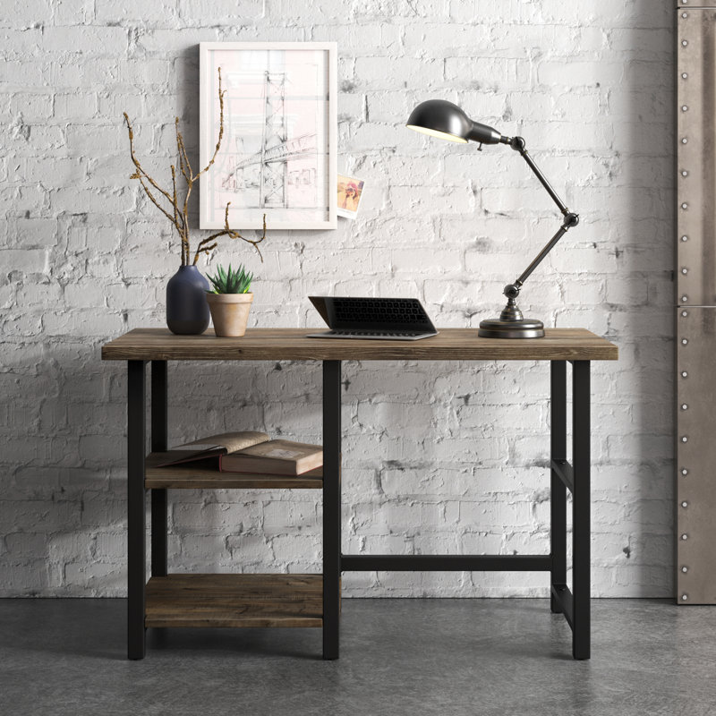 Trent Austin Design® Rundell Solid Wood Top Metal Base Writing Desk ...