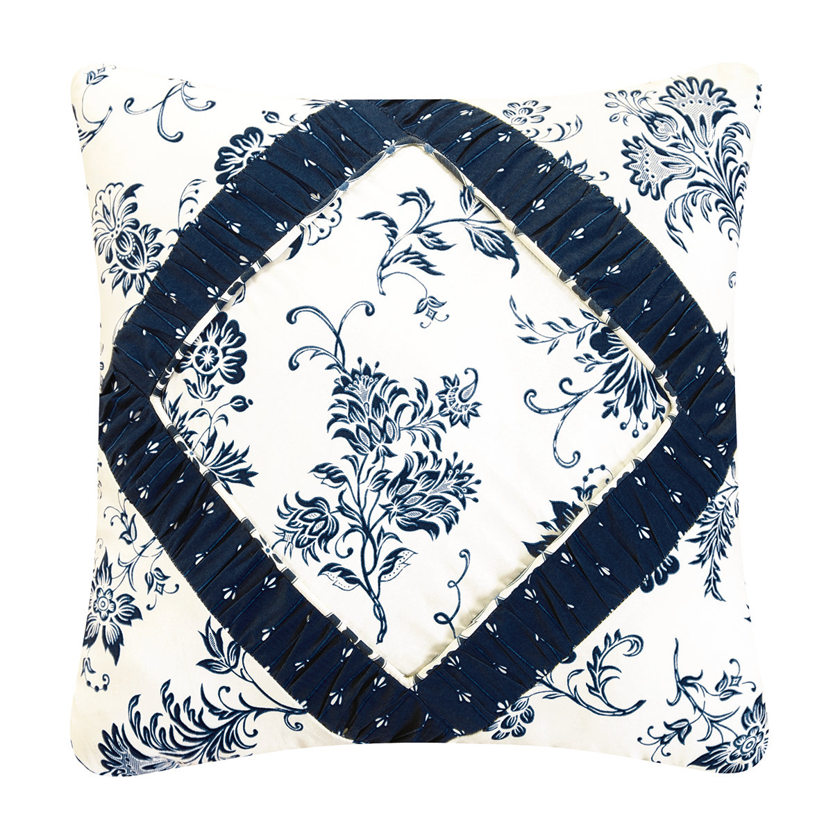 C&F Home Colonial Williamsburg 16" x 16" Stafford Royal Quilted Pillow ...