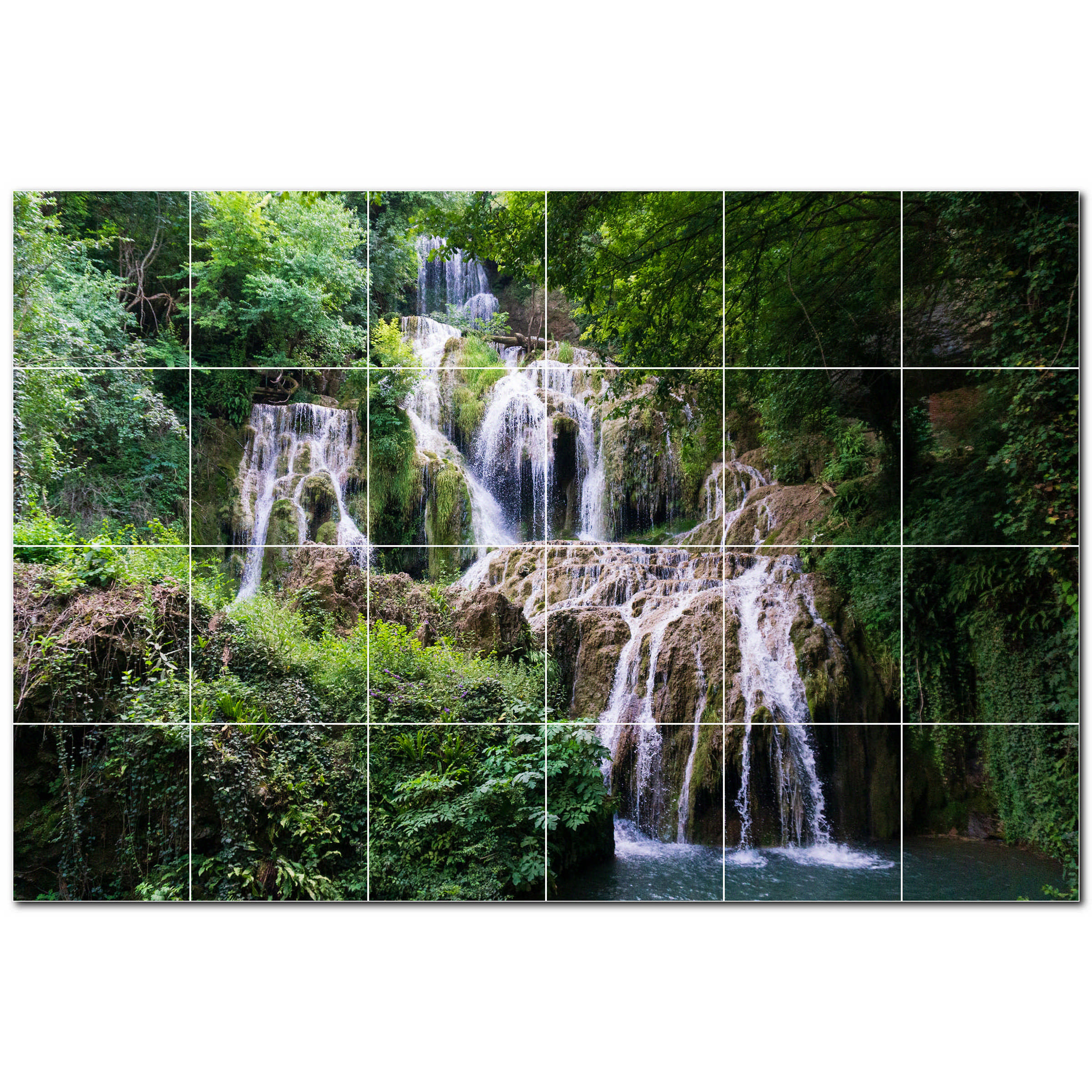 Picture-Tiles.com 36" x 24" Ceramic Waterfalls Photo Decorative Mural ...