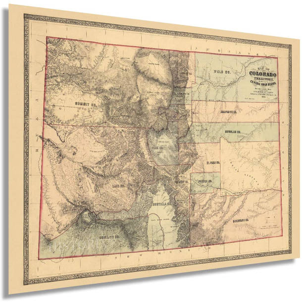 HISTORIC PRINTS HISTORIX Vintage 1889 Denver Colorado Map Poster ...