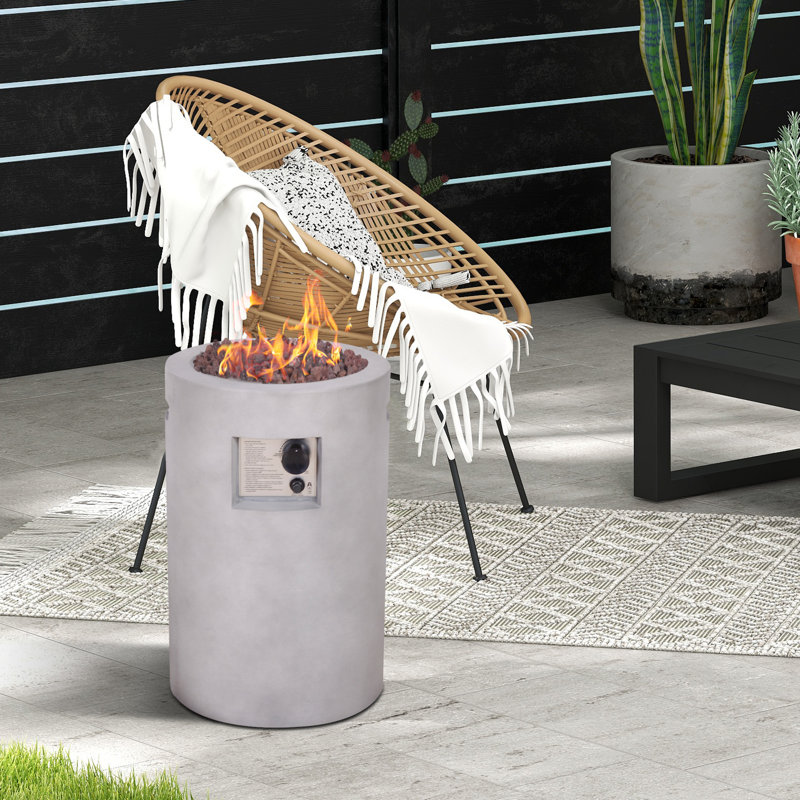 Ivy Bronx Gannes 25 H Outdoor Gas Fire Column & Reviews | Wayfair