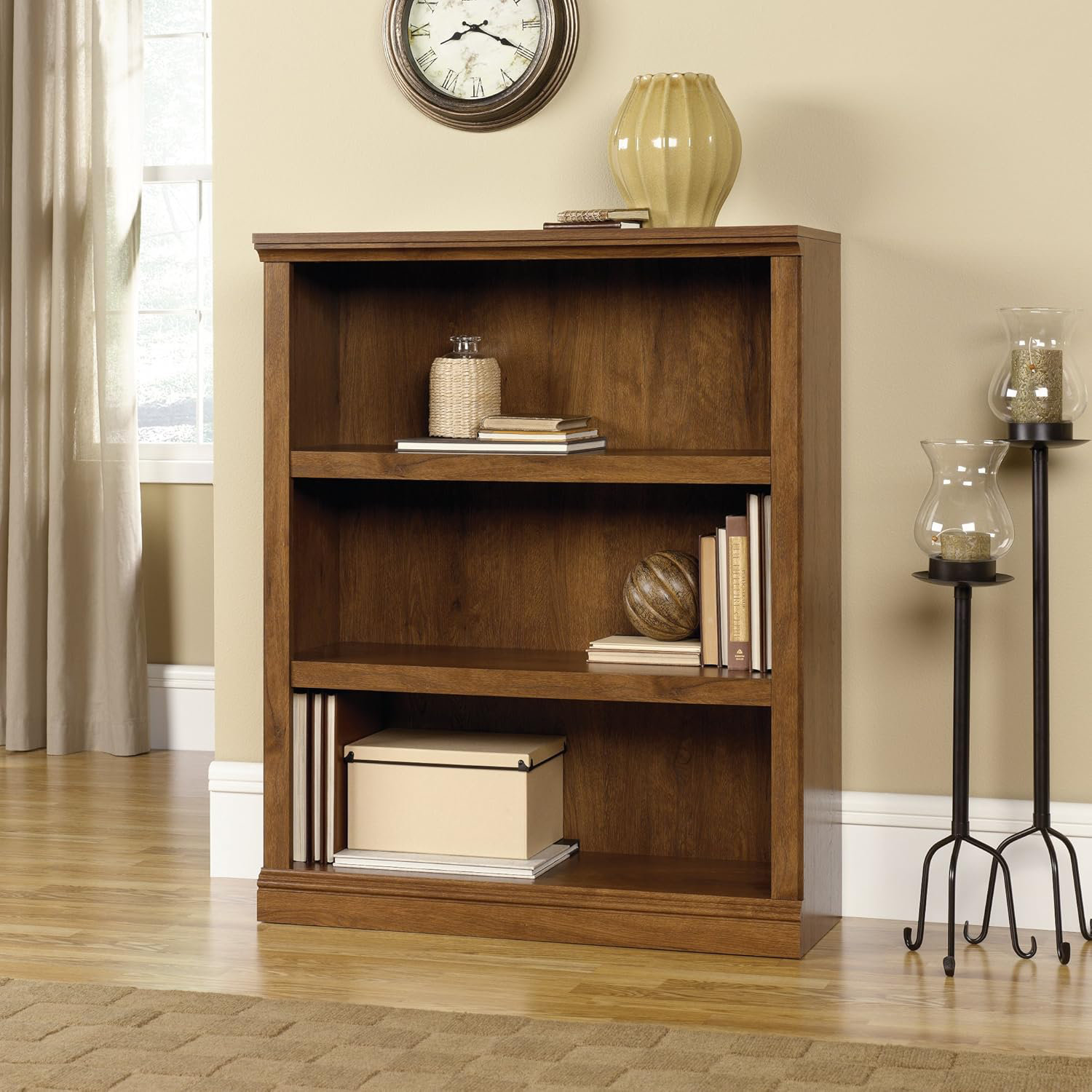 Lark Manor™ Storage 3-Shelf Bookcase/ Book shelf, Oiled Oak finish ...