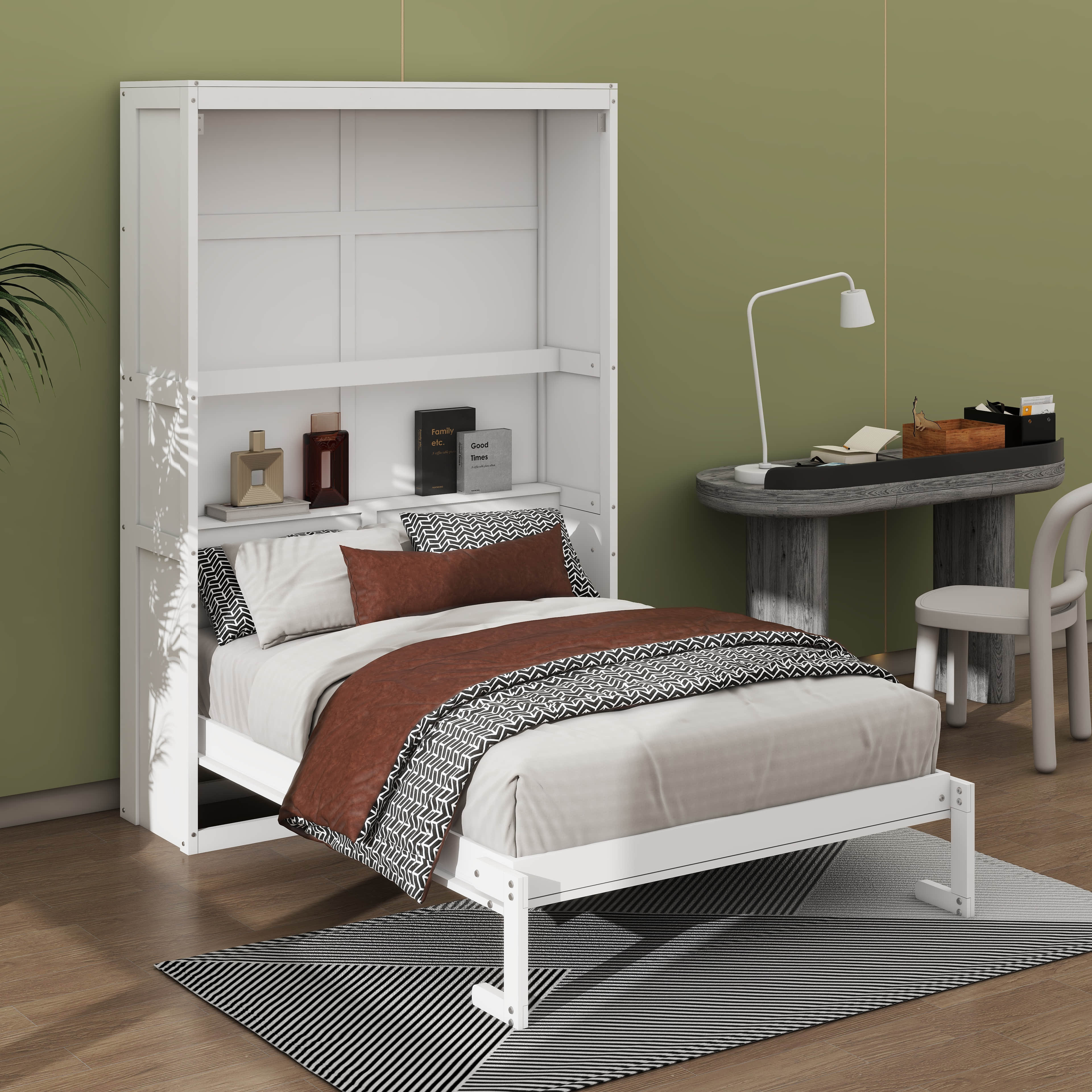 Red Barrel Studio® Functional Murphy Bed With Integrated Shelving ...