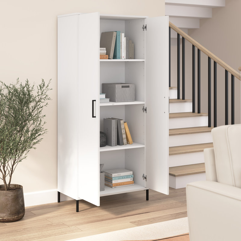 Wade Logan® Caleshia Tall Storage Cabinet with Doors & Reviews | Wayfair