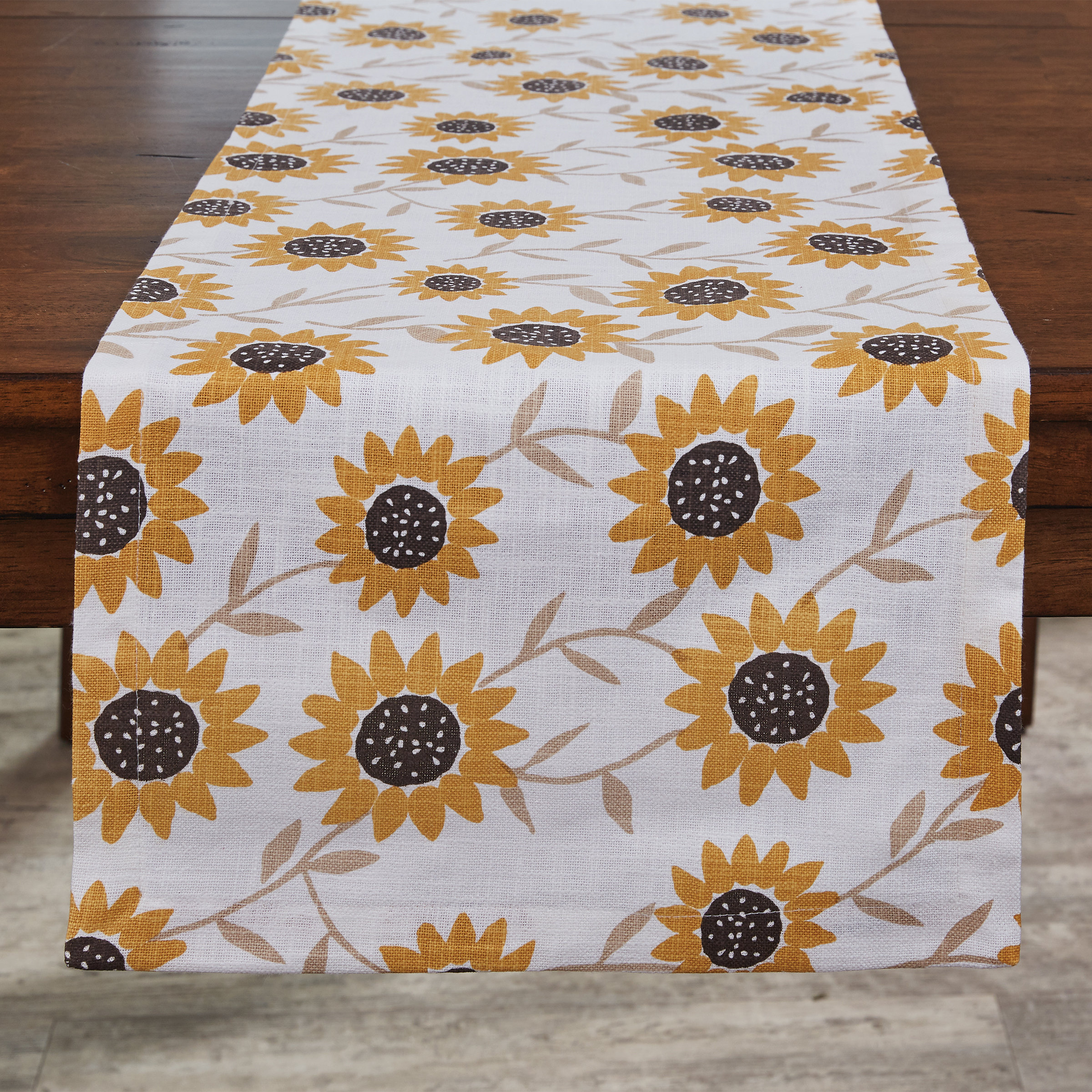 August Grove® Sunflower Print Table Runner 15" | Wayfair