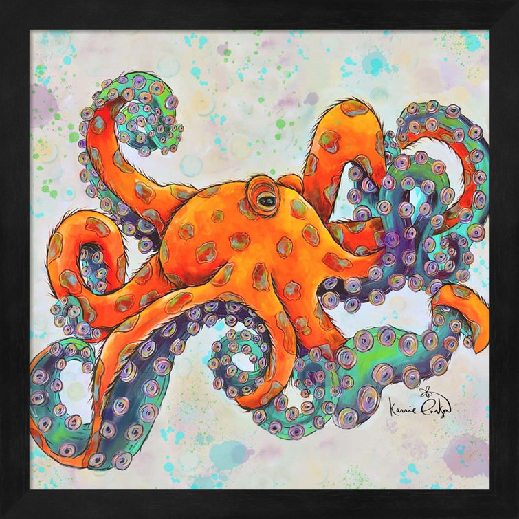 Highland Dunes Octopus Framed On Paper by Karrie Evenson Print ...
