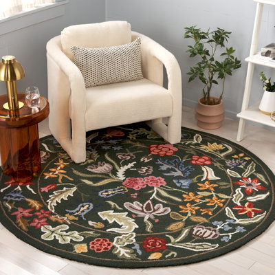 Darby Home Co Abigel Floral Hand Woven Hand Tufted Wool Area Rug in ...
