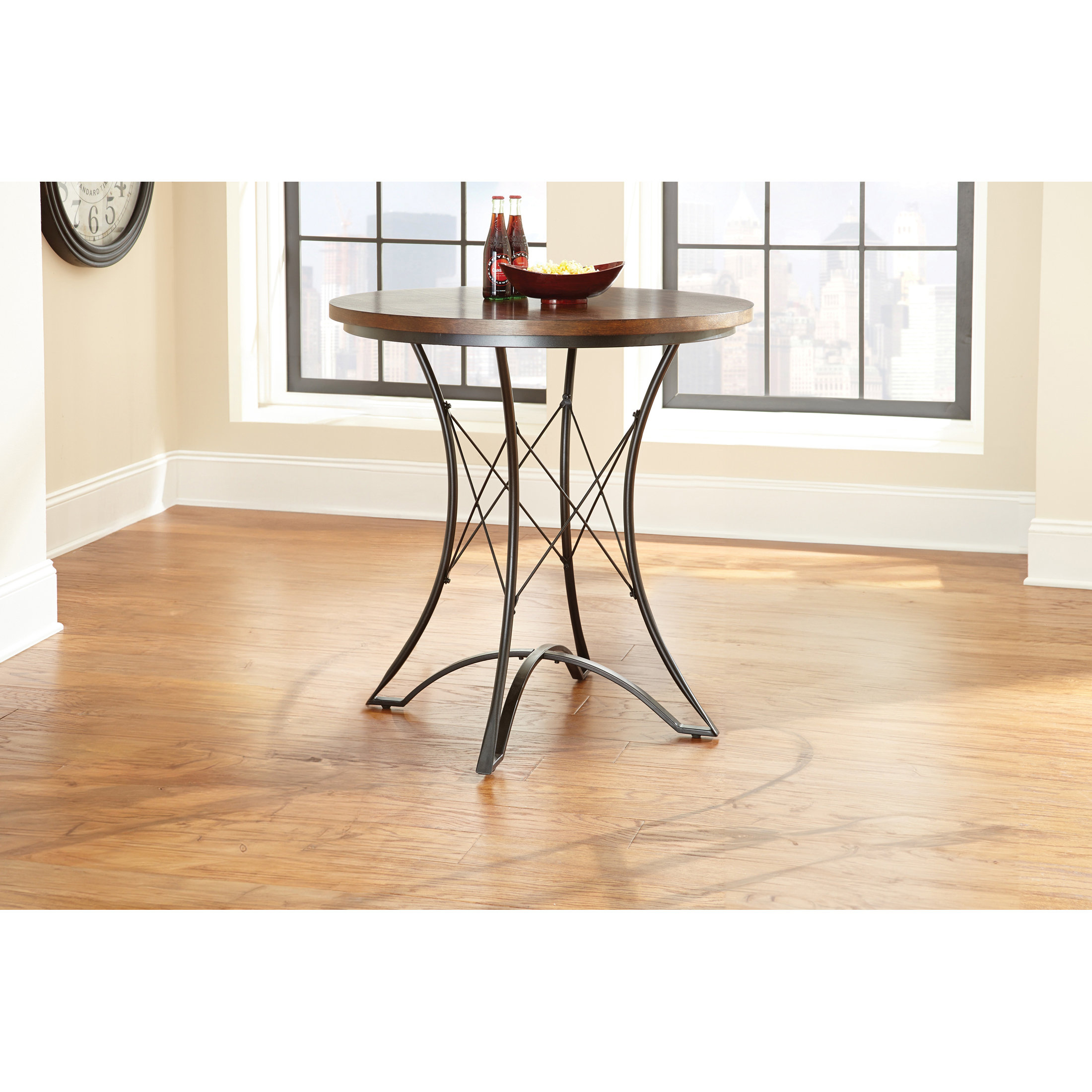George Oliver Adele - Round Counter Table - Dark Brown - Wayfair Canada