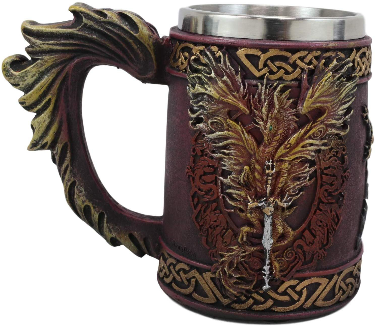 Trinx Johniece Ruth Thompson Dragon's Lair Collection Winged Dragon With Divine Sword 14Oz ...