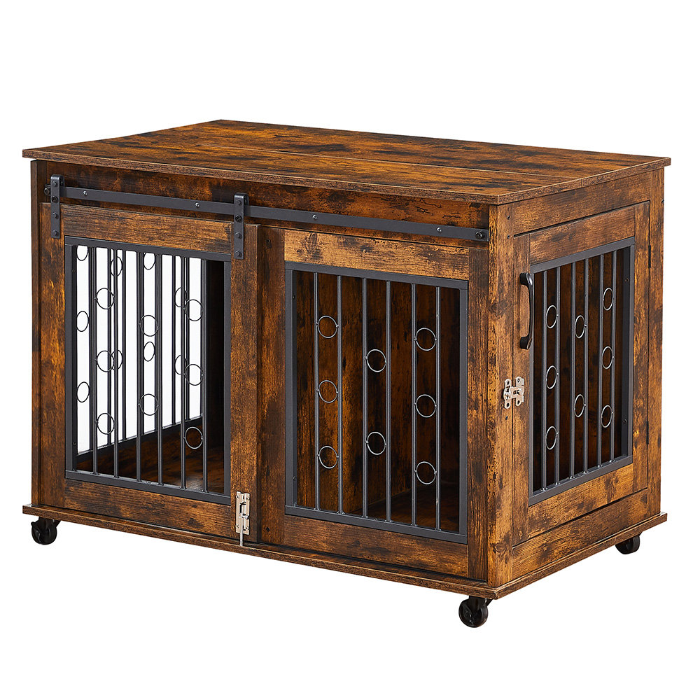 Tucker Murphy Pet™ Rural Brown Partition Sliding Door Dog Cage Suitable ...