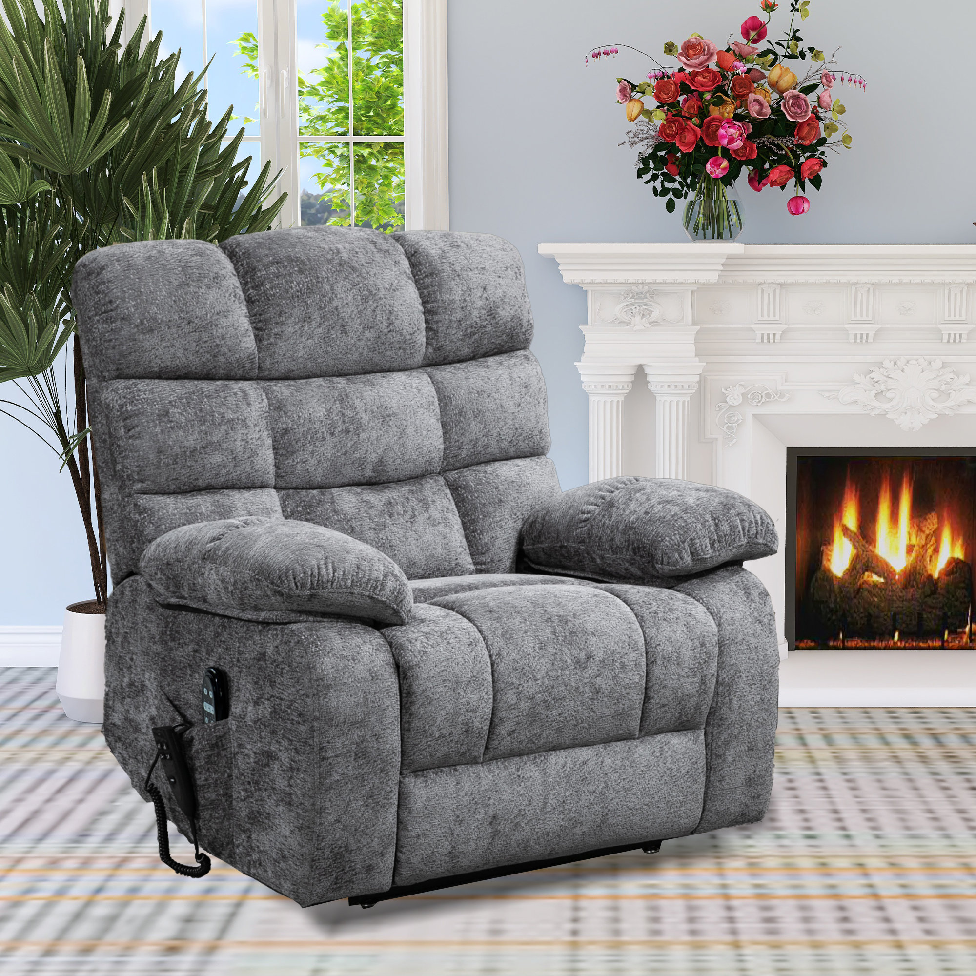 Latitude Run® Emalina Oversized Power Recliner with Massage, Heat, Dual ...