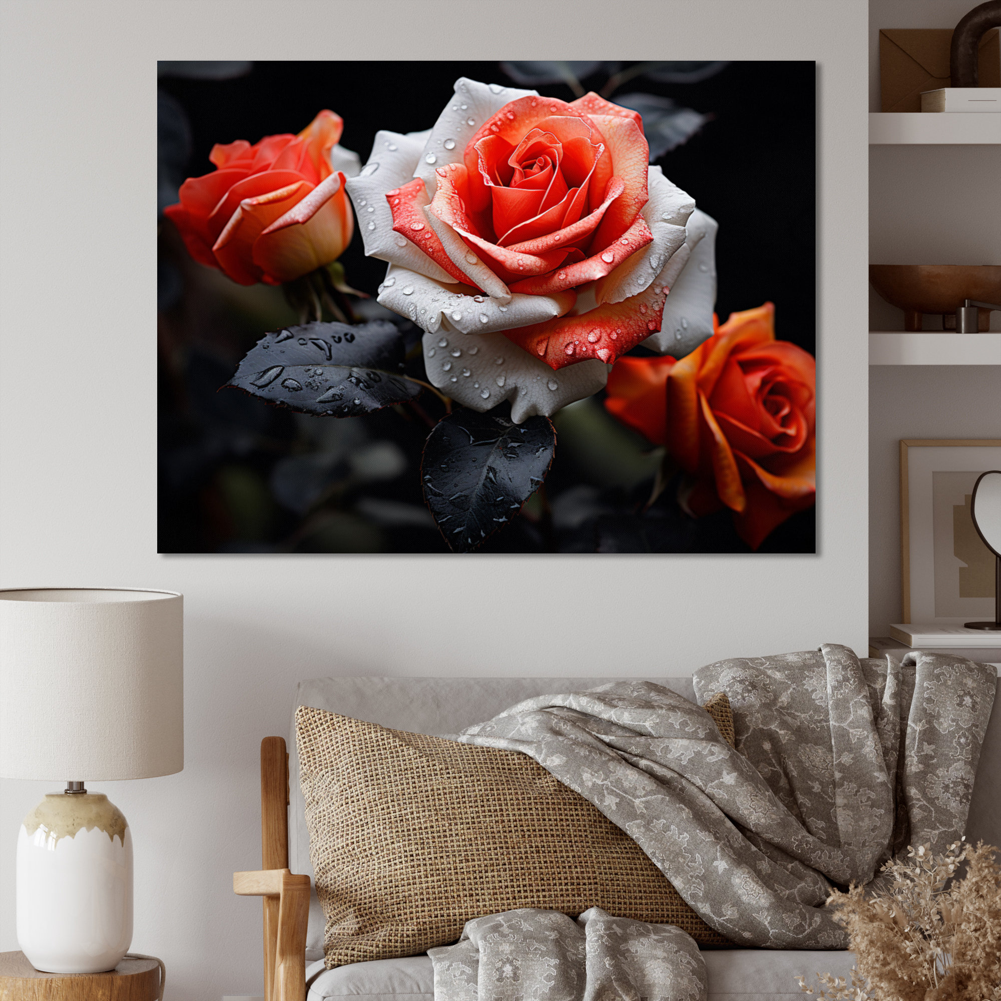 Wildon Home® Atyia Peach Roses Coral Serenade - Print - Wayfair Canada