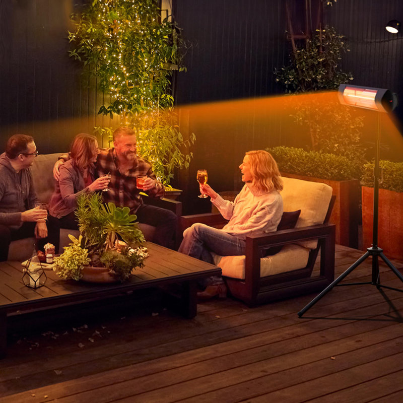 EAST OAK 1500W Patio Infrared Heater With Adjustable Standing | Wayfair