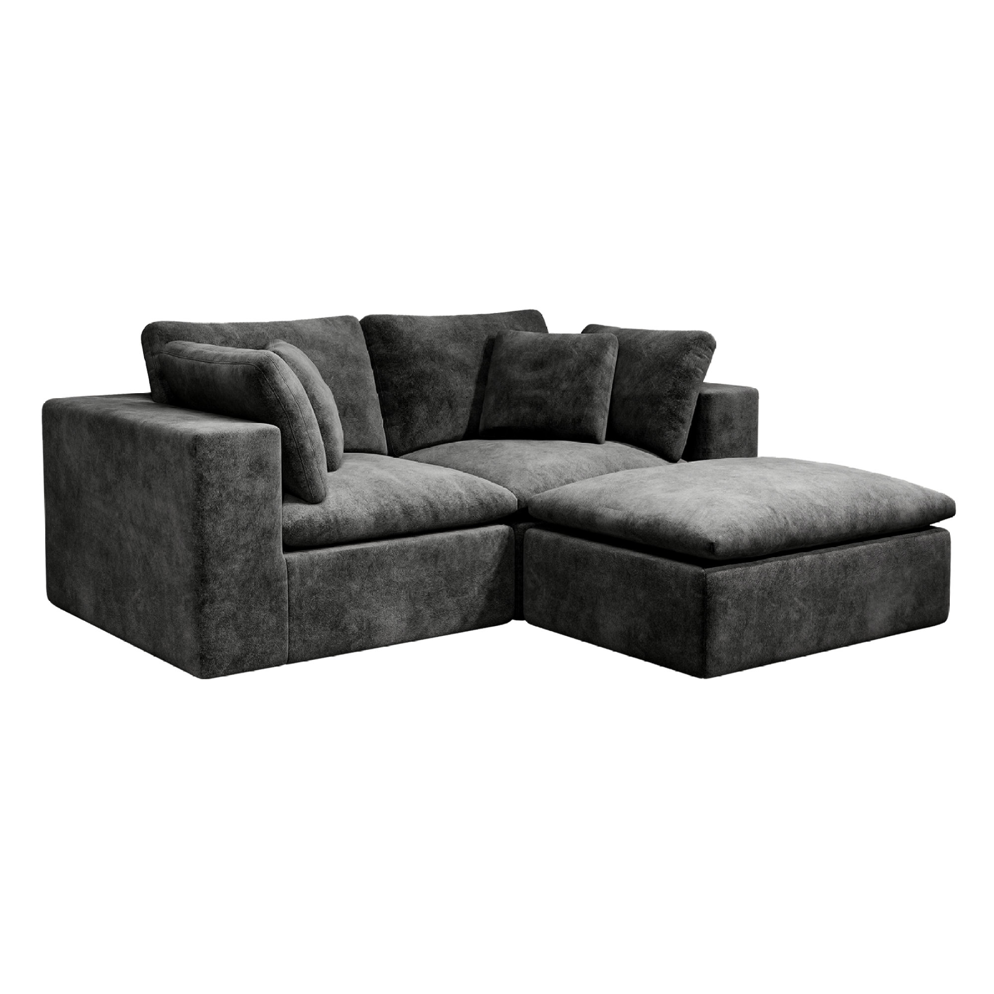 Ivy Bronx Modular Sectionals, Plush Grey Fabric, Modern Living Set ...