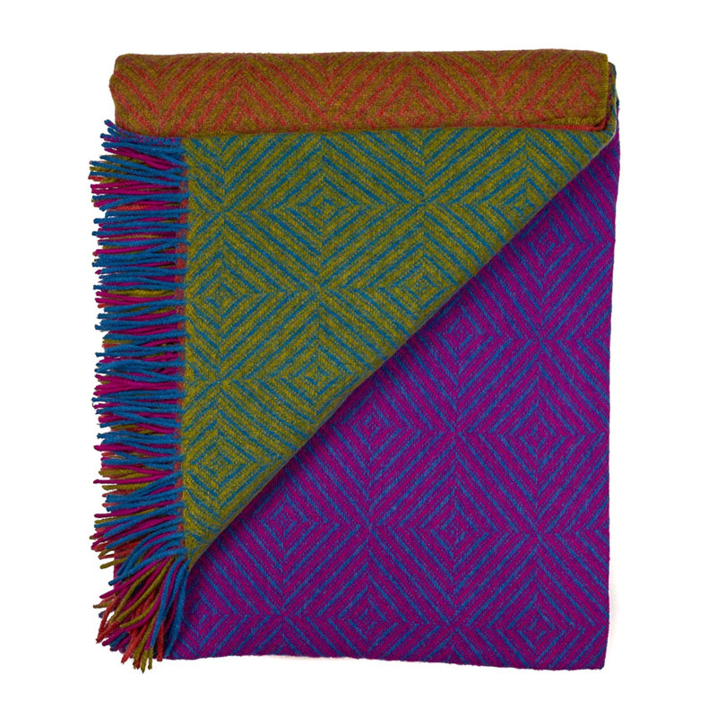 Southampton Home Merino Wool Geometric Block Throw (brilliant) | Wayfair