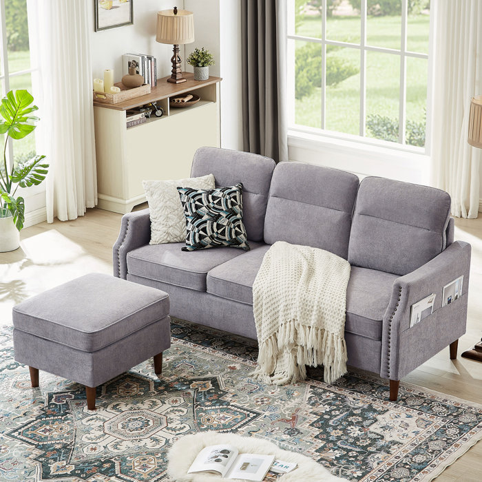 Red Barrel Studio® Peary 76.77" Contrasting Colors L-Shaped Sectional ...